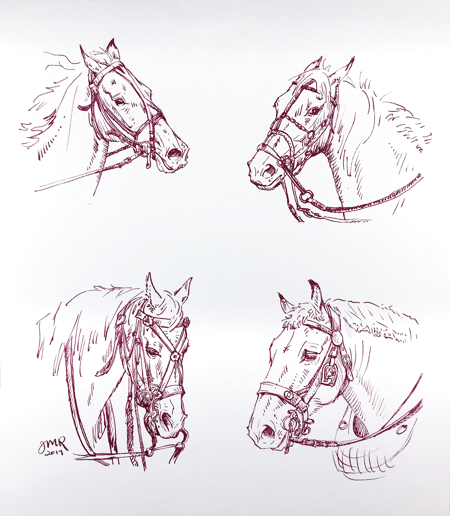 Bridles – Equine Art by Jeanne Rewa
